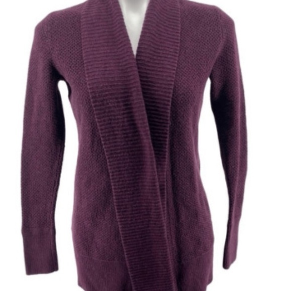 LOFT | Sweaters | Plum Knit Open Front Loft Cardigan | Poshmark